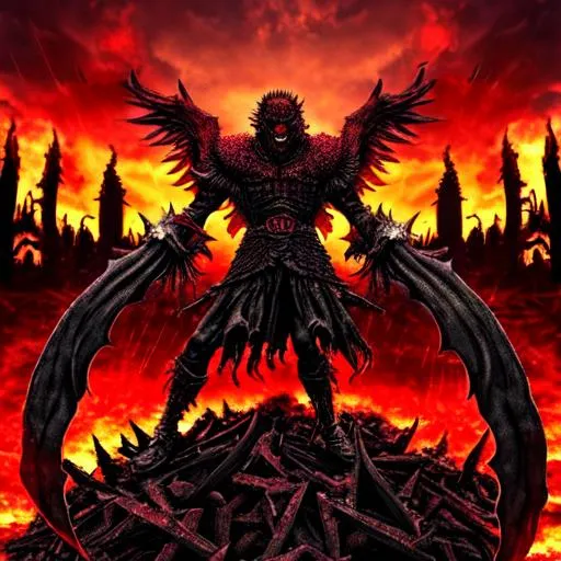 Berserk style, Super detailed Lucifer's Ruins, Blood... | OpenArt