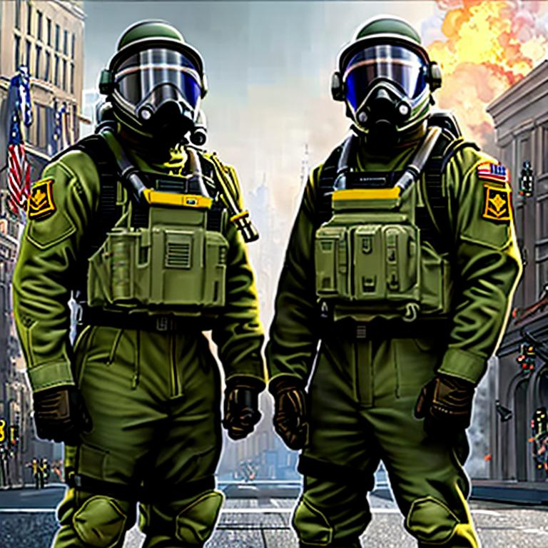 Military wearing a hazmat suits in New York, Riots...