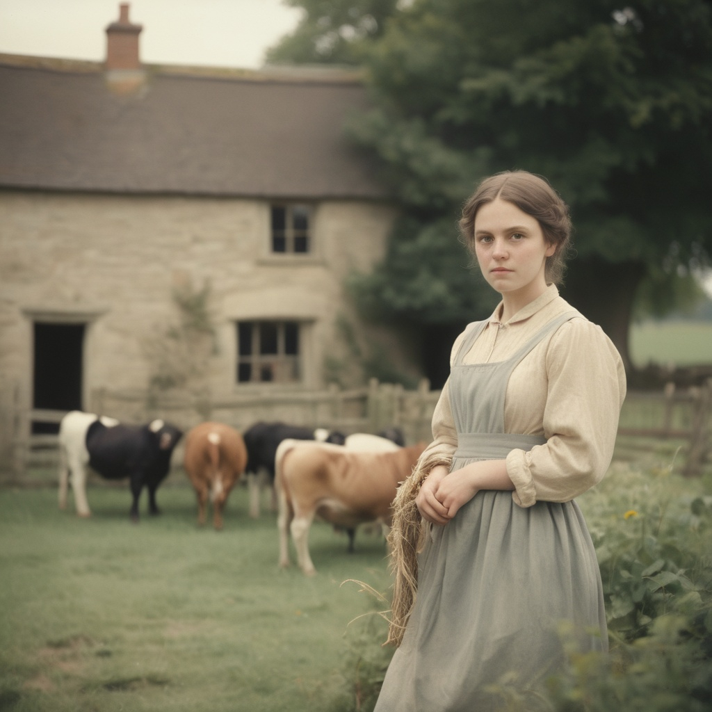 old English farm,posing,captured with soft focus and...