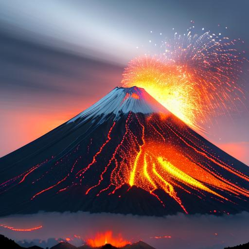 Mt fuji, japan, an explosive, violent volcanic erup... | OpenArt