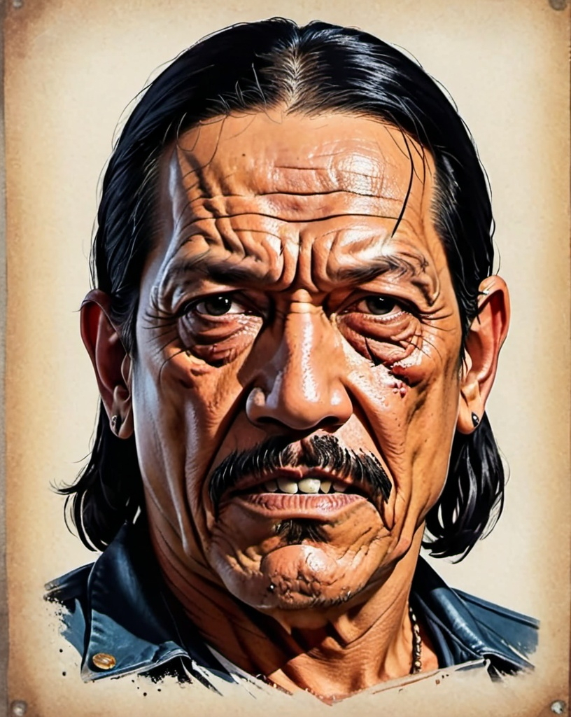 Vintage action, movie poster starring the actor Dann...