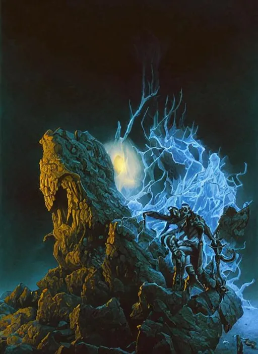 1980s wizard fantasy cover art painting | OpenArt