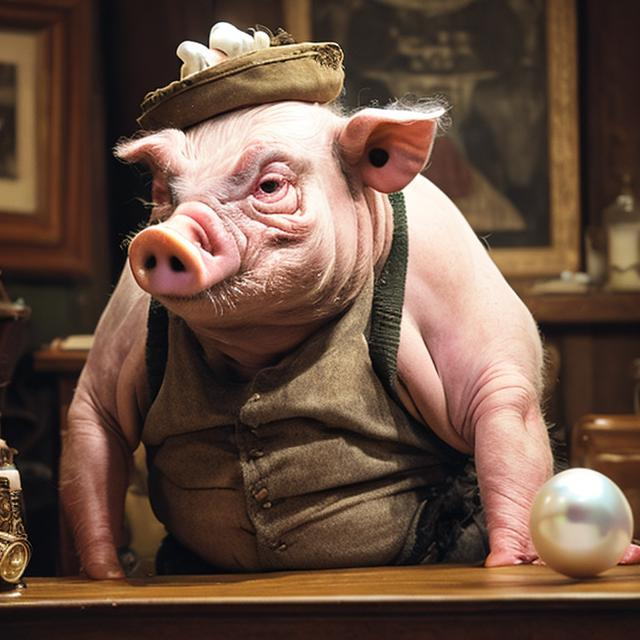 mean-spirited old pig thinks he's a pearl
