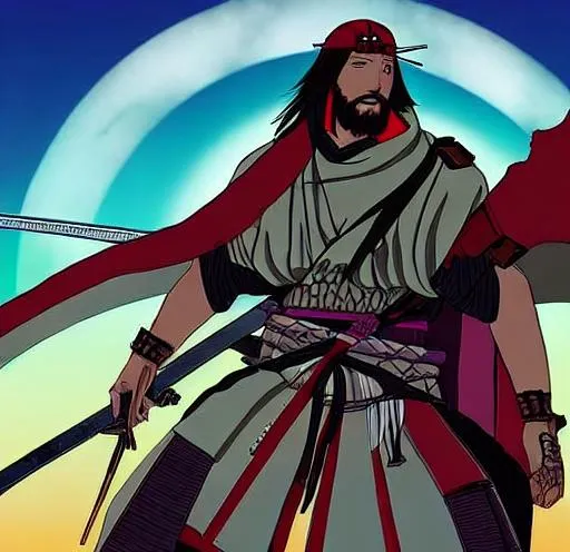 Anime war scene graphic High detail Samurai warrior... | OpenArt