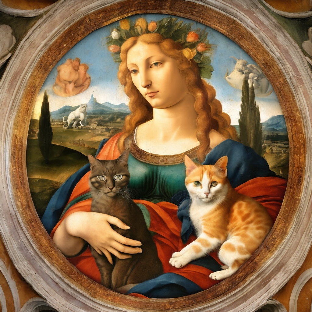 Goddess in a Fresco by Italian renaissance master.Ob...