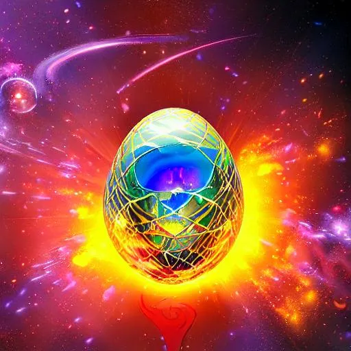 Asymetric image, Surrounded by full color voronoi st...