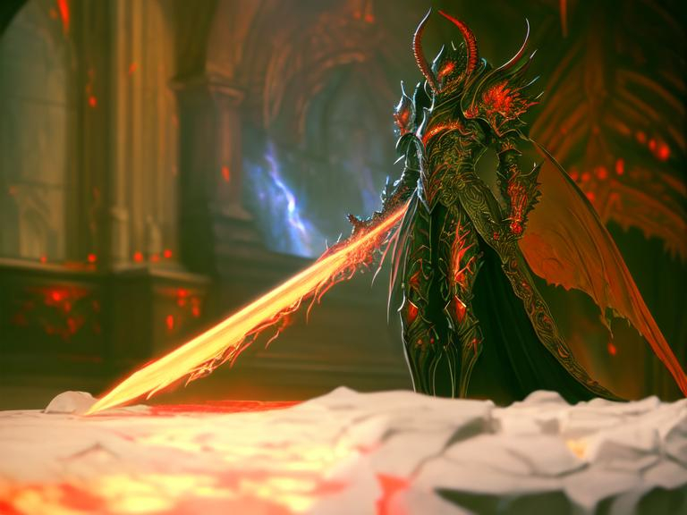 In Demonic crimson Armor, Full HD render + immense d...