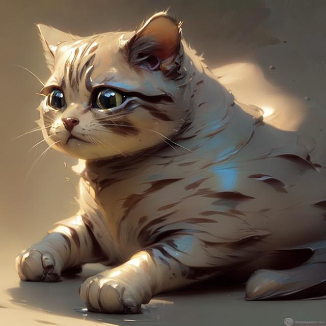 Cute liquid cat, perfect features, extremely detaile...