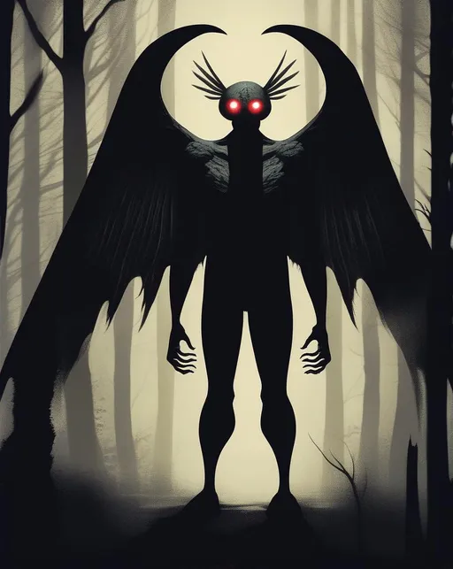 Mothman is described as a bipedal, winged humanoid.... | OpenArt