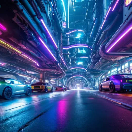 Under World Cyber Punk City With Submarine Cars Ever Openart