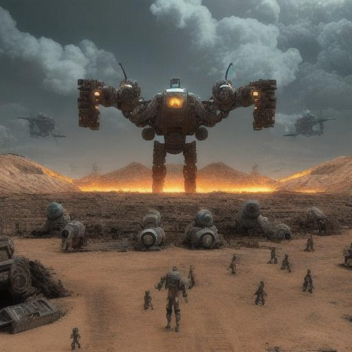 Robots in the aftermath of a nuclear explosion in... | OpenArt