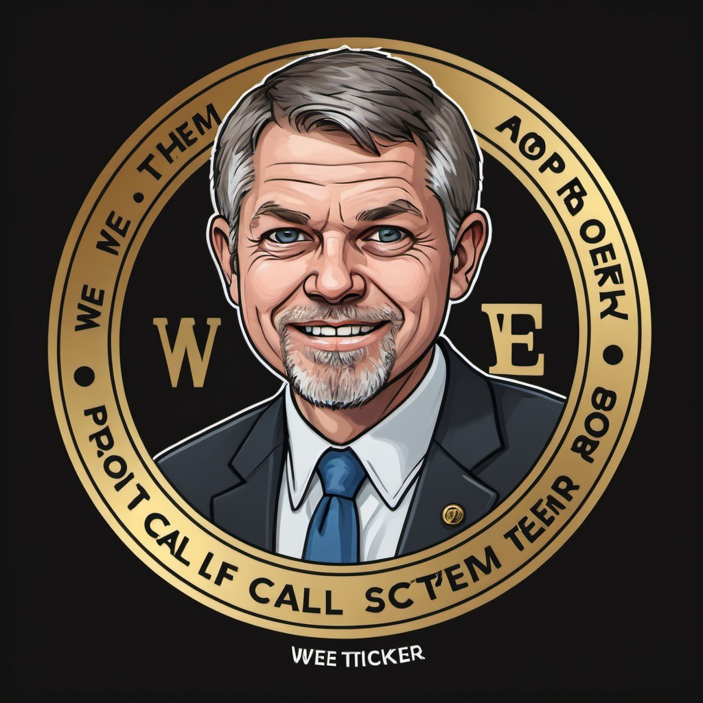 Michael saylor inspired Memecoin mascot with slogan...