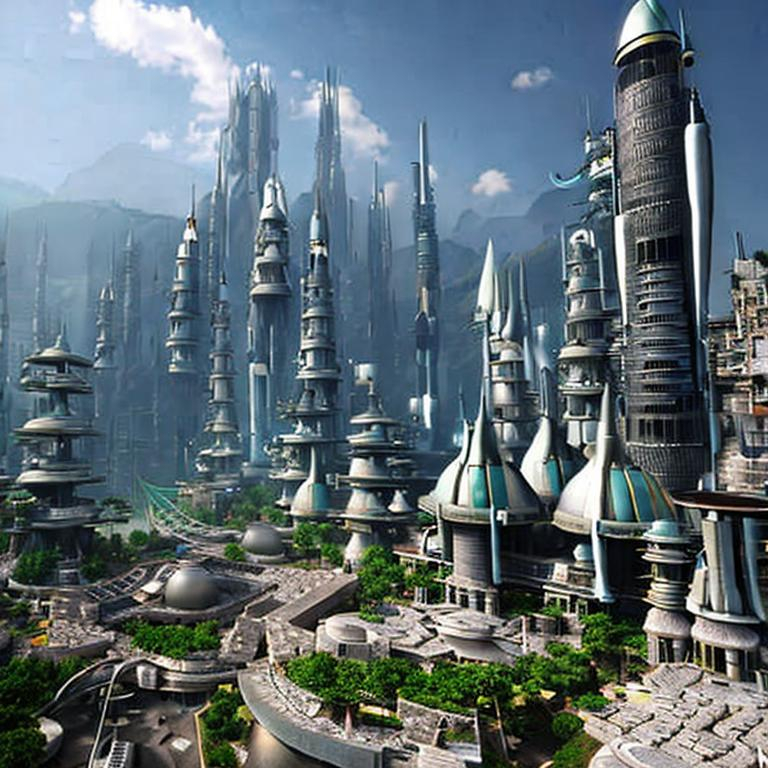 hi-res future fantasy city