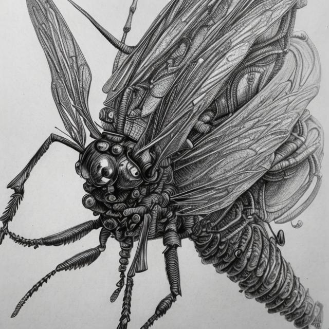 pencil drawing of an insect, abstract, surrealism, h... | OpenArt