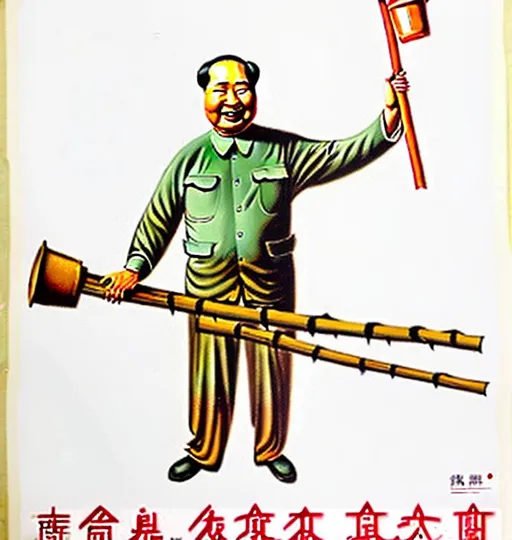 1960s Chinese propaganda poster of a smiling Mao Zed... | OpenArt