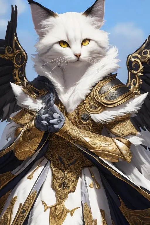 4 winged cat, multiple eyes on the head, (masterpiec...