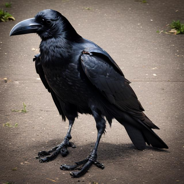 injured crow with a bloody face and a scratched-up body | OpenArt