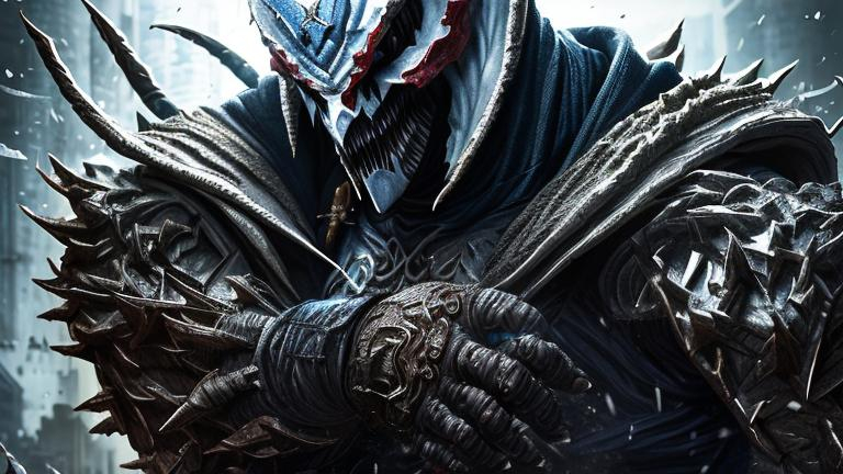 Portrait of {Spawn } fighting {SubZero}, perfect com...