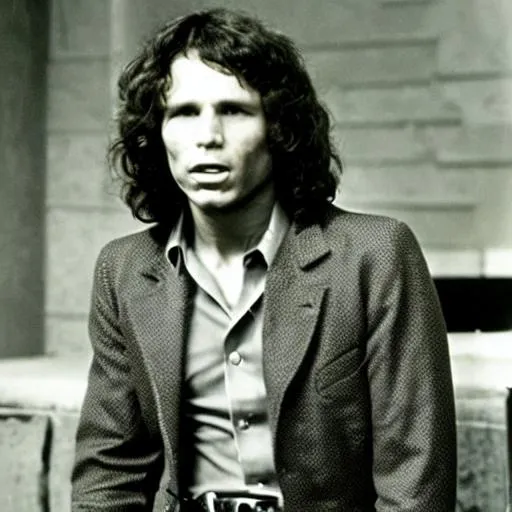 Jim morrison of the doors blowing a kiss | OpenArt