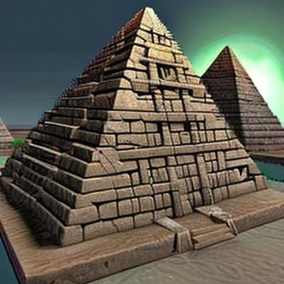 create a model of graffiti covered pyramids undernea... | OpenArt