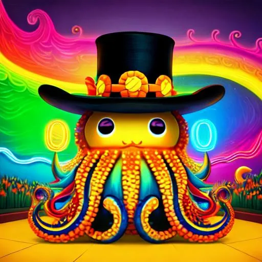 octopus made out of (((corn))) (((wearing tophat)))... | OpenArt