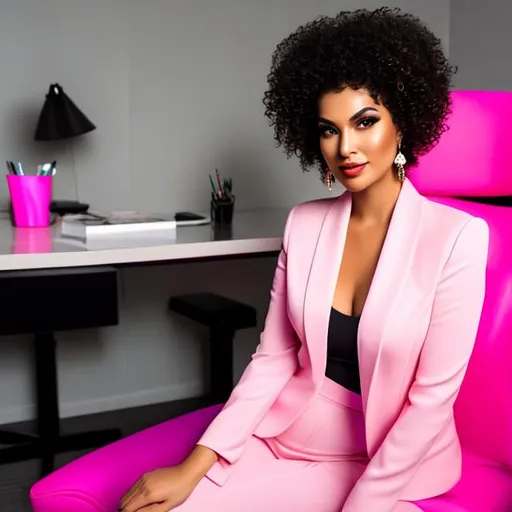 a glamour shot of a mixed ethnicity woman posing on...