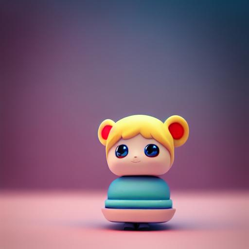 tiny cute {object} toy, standing character, soft smo...