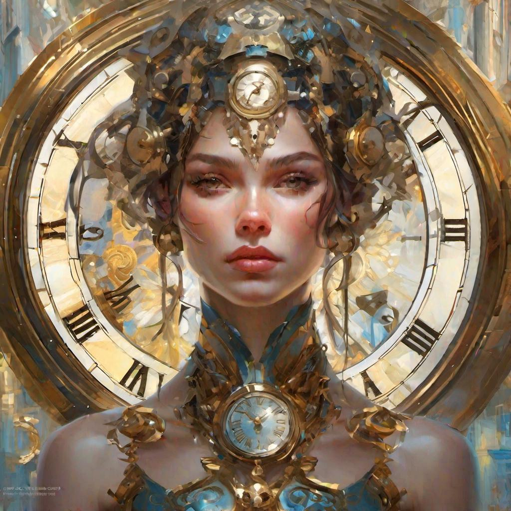 the time goddess. She controls the time. stunning fa...