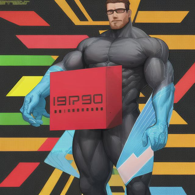 (full body shot) of a beefy android spy bodybuilder... | OpenArt