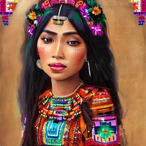 beautiful, feminine, aztec crossdresser, long black... | OpenArt