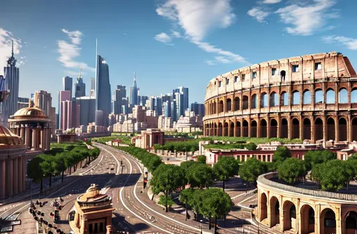 ultrarealistic futurist city glory of roman empire,... | OpenArt