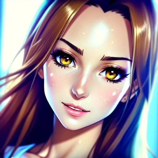 semi-realistic anime girl, skin highlights, hair hig... | OpenArt
