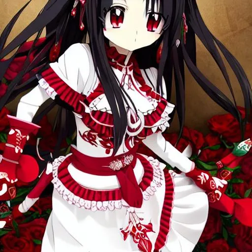 Anime, Red_Eyes, Flowing Black Hair, Superior Power,... | OpenArt