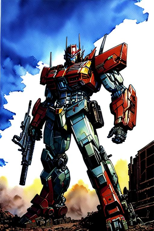 Transformers G1 art (((Yoji Shinkawa))), sticker of... | OpenArt