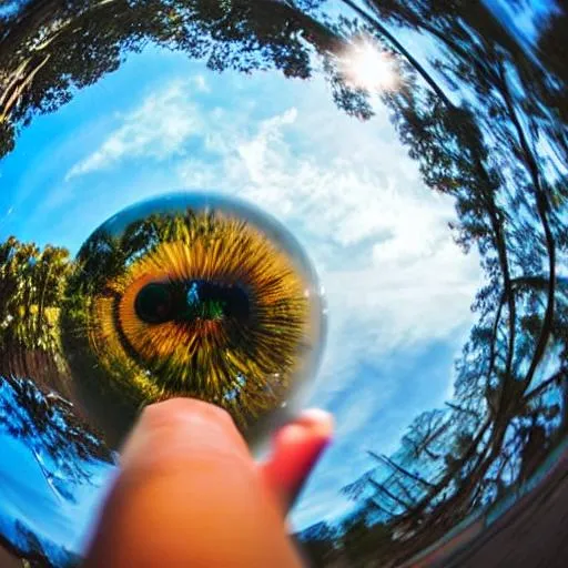 this photo through recemposed fish-eye lenses