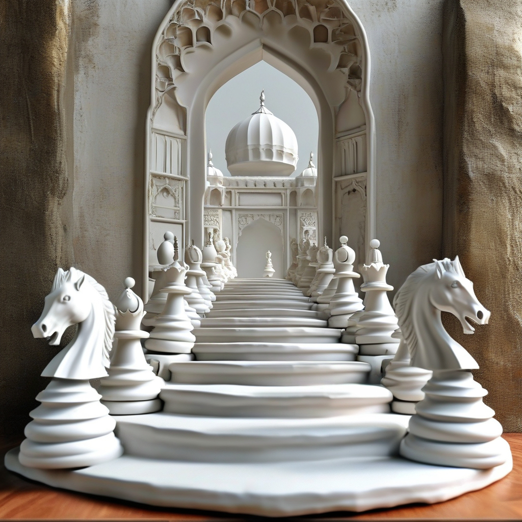 make a 3d mughal darbar entrance with stair ways & c...