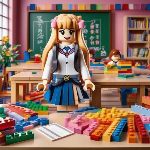 An Anime Schoolgirl made out of lego, in a vibrant c... | OpenArt