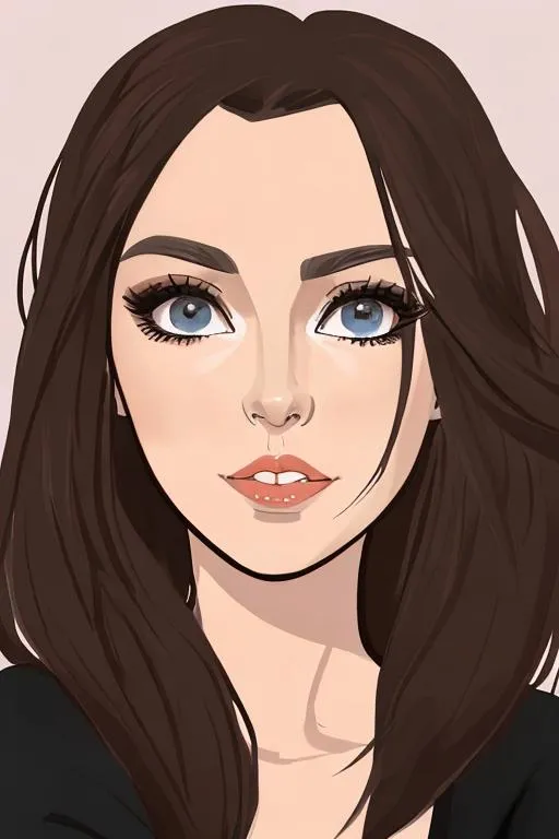 Beautiful woman cartoon portrait | OpenArt