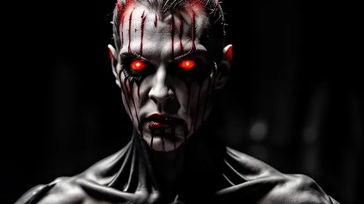 Photorealistic Dark Horror Androgynies Vampire Male...