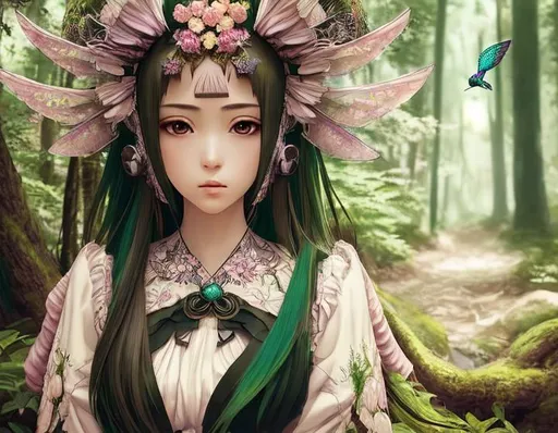 hyper realistic anime girl dressed like a sparrow, b...