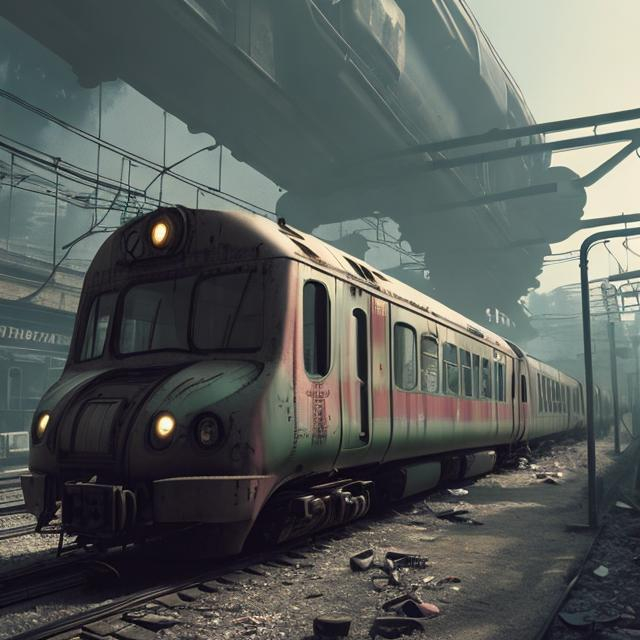 a train that will never stop in a run down dystopia