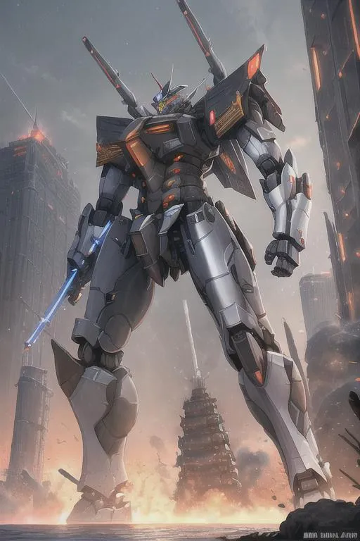 beautiful faces, mech, angels and demons fighting in... | OpenArt