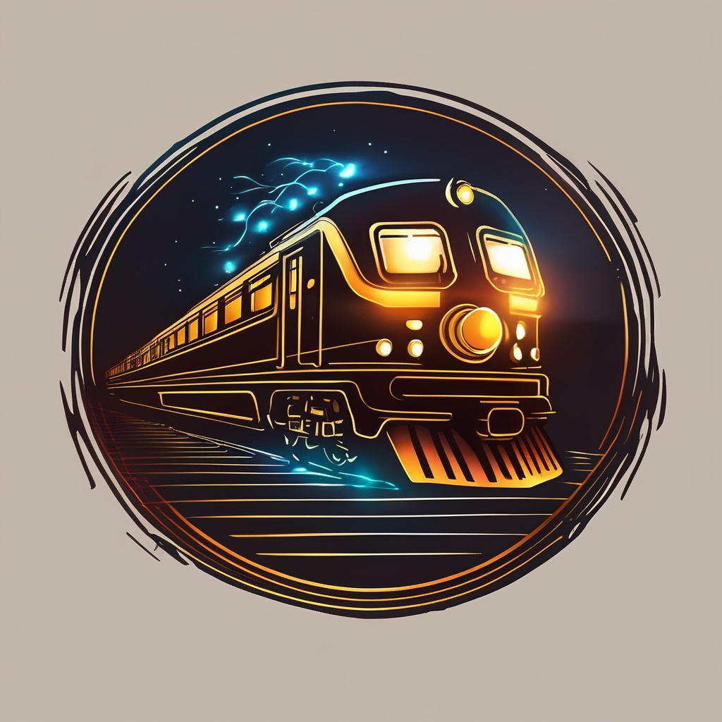 train glowing logo design