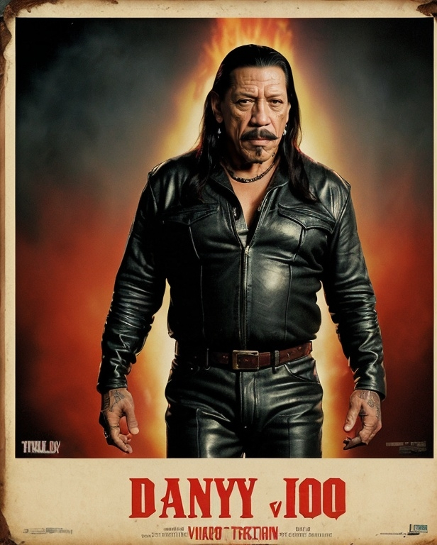 Vintage action, movie poster starring the actor Dann...