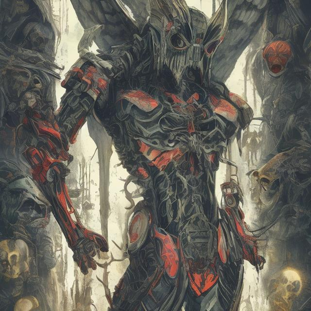 Beautiful female angel of death, strong male warrior... | OpenArt