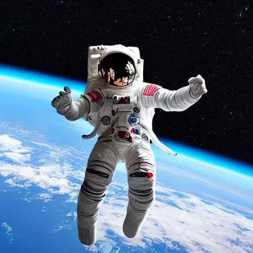Astronaut floating in space