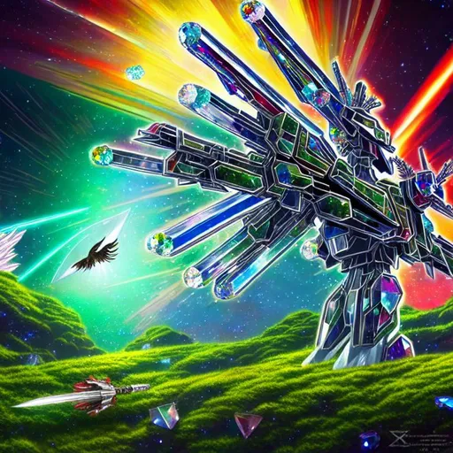 explosion of crystals and earth apocalypse, symmetri... | OpenArt