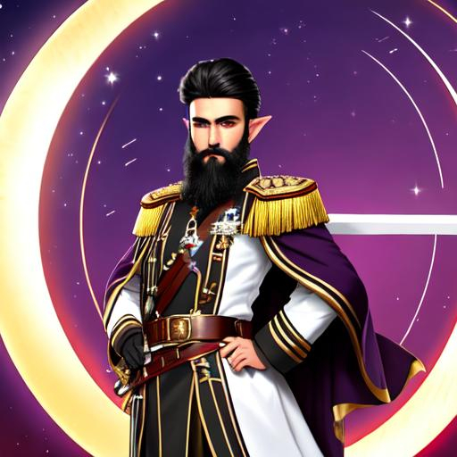 A dark purple skin Elf wearing a white and purple wo... | OpenArt