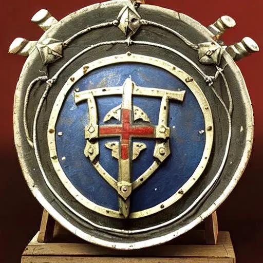 5th century, Anglo-Saxon sword and shield used in ba...