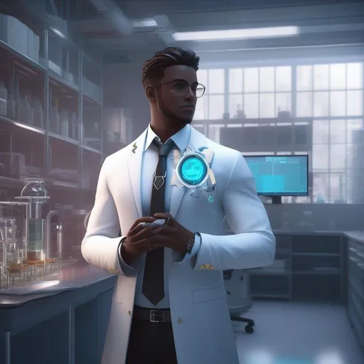 Winston from Overwatch in science lab